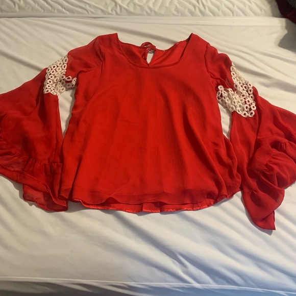 Source Unknown | Other | Stunning In Branded Flowy Red Blouse S With ...